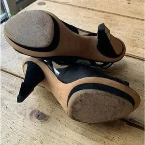 Hugo Boss | Shoes | Hugo Boss Opentoe Black Platform Heels | Poshmark